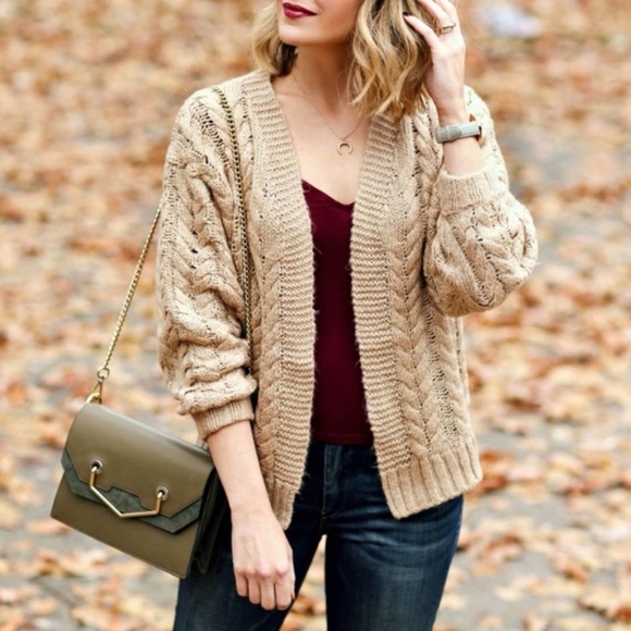 Blank NYC | Sweaters | Blank Nyc Oversized Chunky Cable Knit Cardigan ...